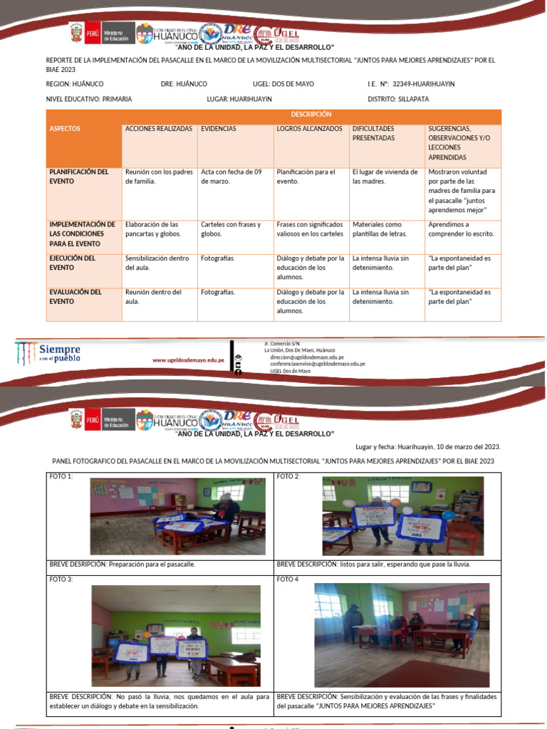 Reporte de La Movilización Multisectorial Biae 2023 | PDF ...