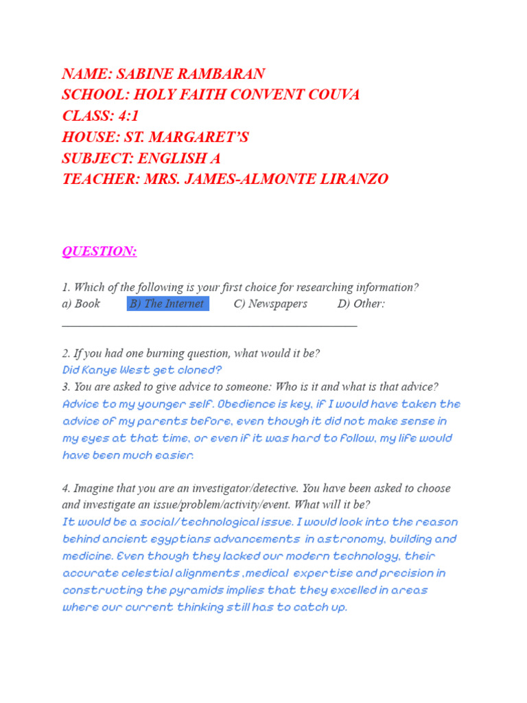 Orientation Questions PDF | PDF