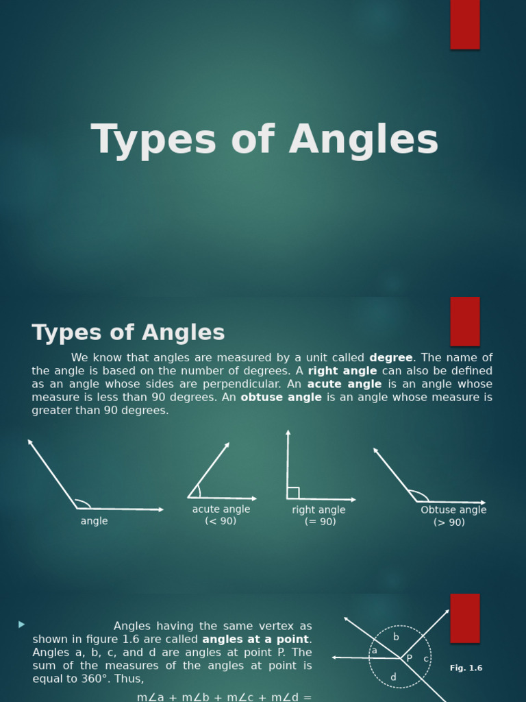 Types of Angles | PDF | Angle | Theorem