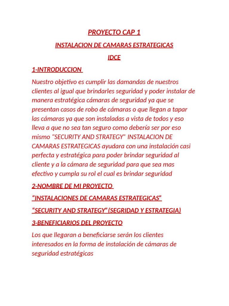 PROYECTO CAP 1 | PDF