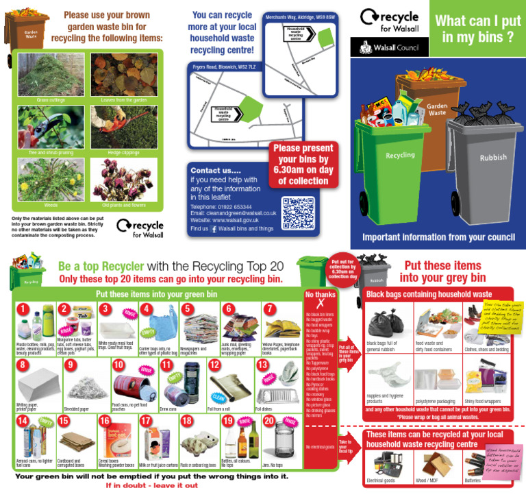 Walsall Bin Recycling Guidelines | PDF | Recycling | Waste