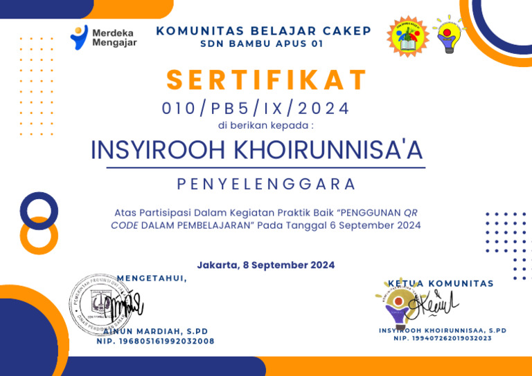 (Buat Banyak 1) Biru Dan Orange Memphis Penghargaan Sertifikat | PDF