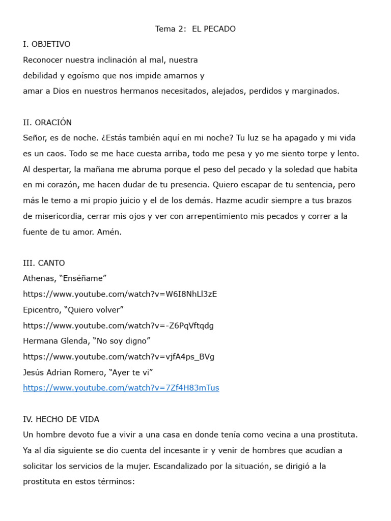 KERIGMA Tema 2 EL PECADO | PDF | Pecado | Amor