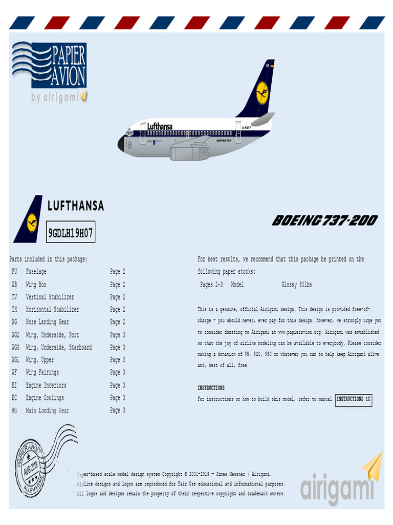 Lufthansa Boeing 737 300 | PDF | Aviation | Aircraft