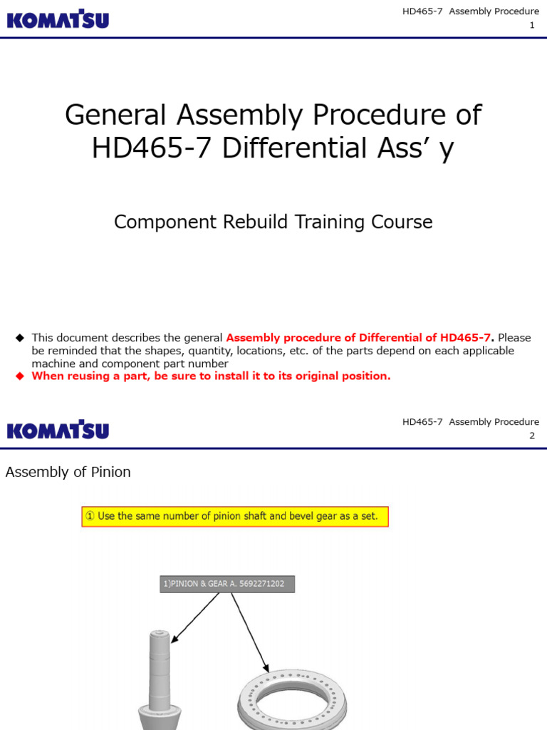 D2 - 4 - HD465-7 DIFF Assembly | PDF | Nut (Hardware) | Mechanical ...