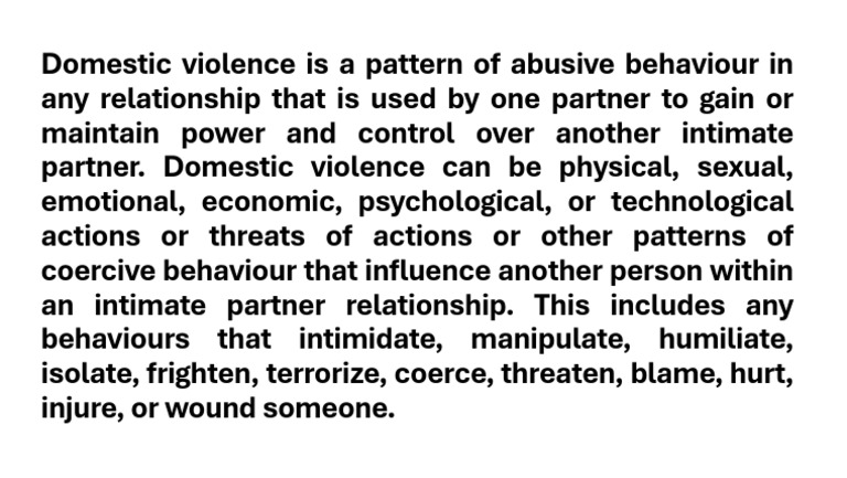 Domestic Violence | PDF