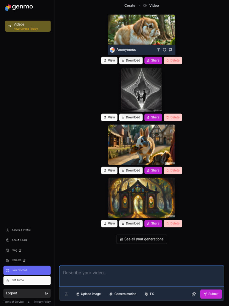 Genmo. Create Videos and Images With AI 7 | PDF