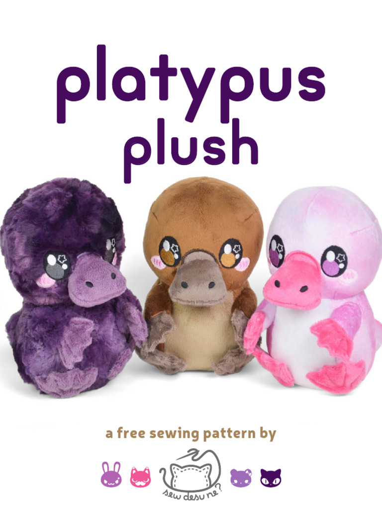 Free Platypus Plush Sewing Pattern | PDF | Sewing | Seam (Sewing)