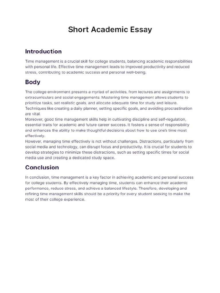Short Academic Essay | PDF