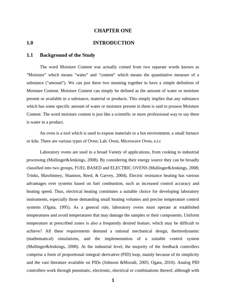 Chapter_One_Evening_Project | PDF | Oven