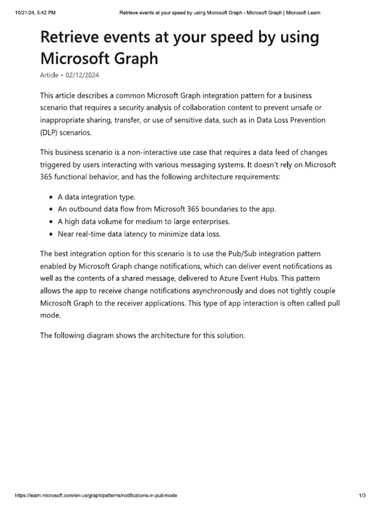 Retrieve Events at Your Speed by Using Microsoft Graph | PDF