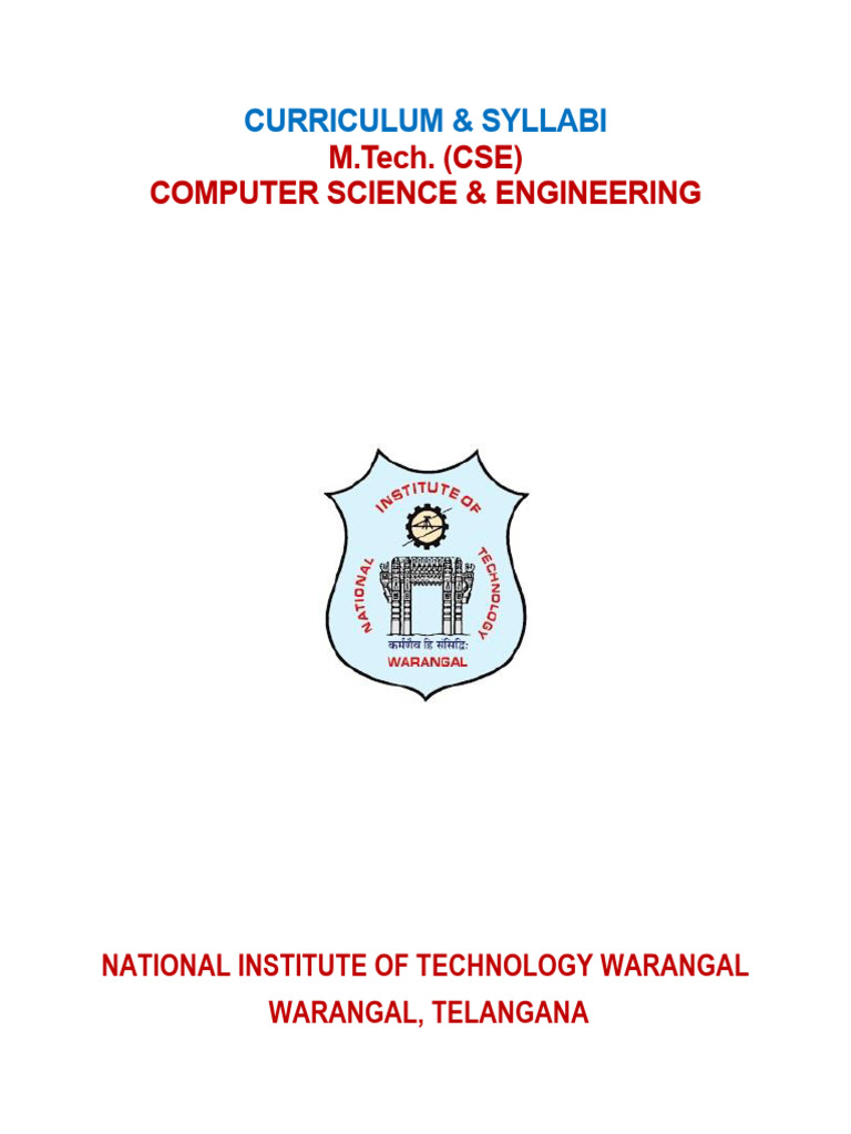 NIT Warangal Curriculum | PDF | Computer Network | Machine Learning