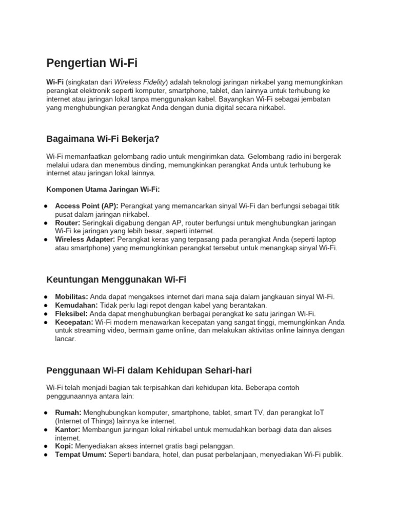 Materi dasar dasar Wi-Fi | PDF