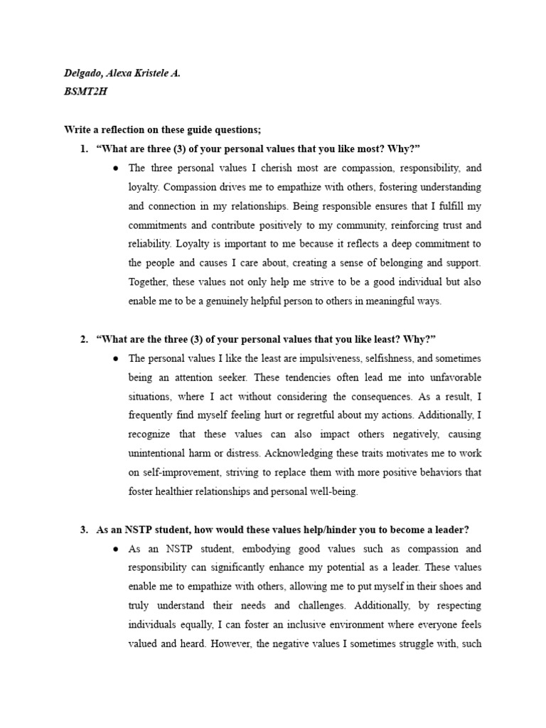 NSTP LESSON 1 POST TASK | PDF | Compassion | Empathy