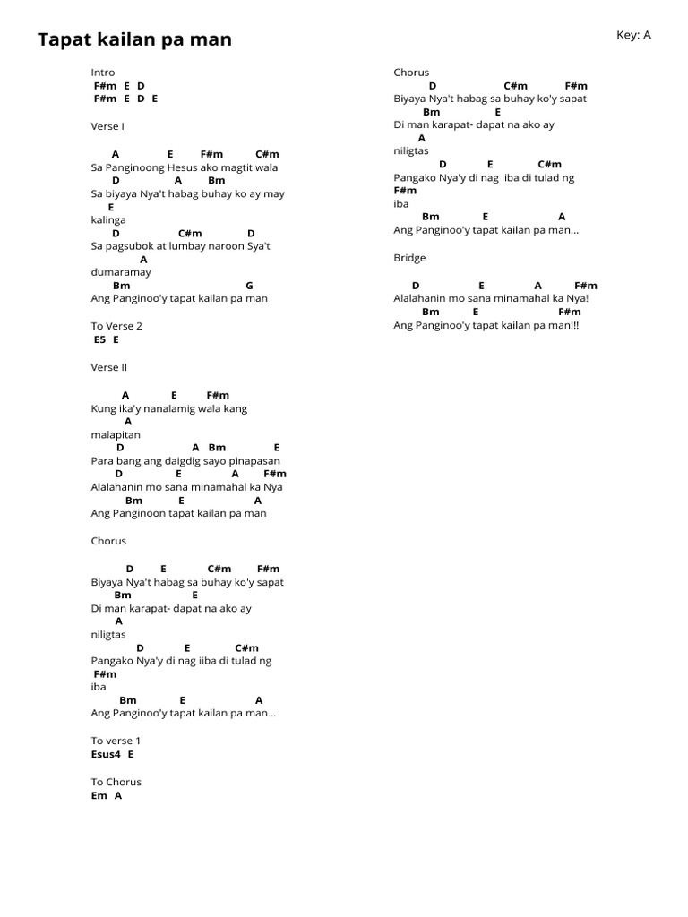 Tapat Kailan Pa Man | PDF