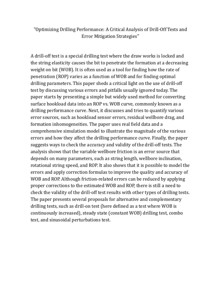 Optimizing Drilling Performance | PDF