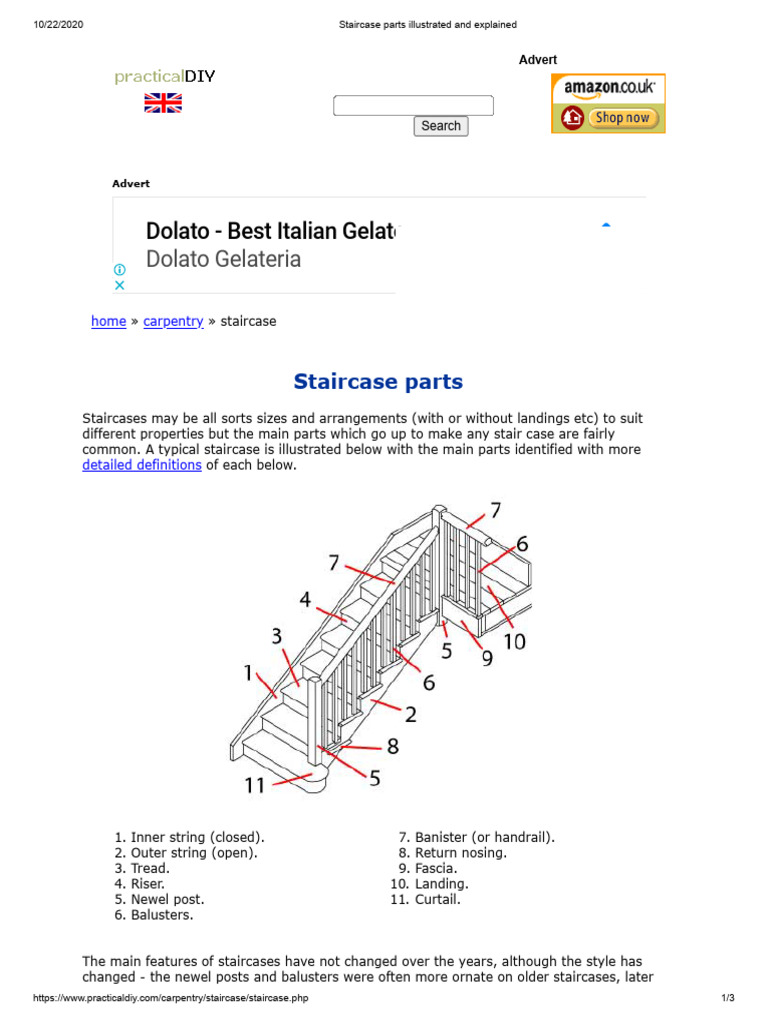 Staircase Parts Illustrated and Explained | PDF | Stairs ...