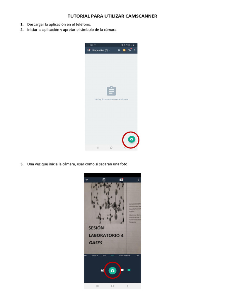 Tutorial para Utilizar Camscanner | PDF