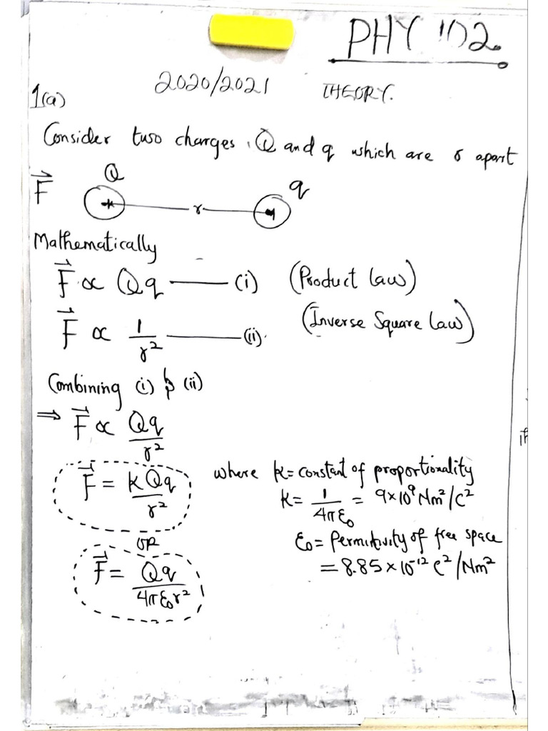 Phy 102 Exam Section B Solved Pdf