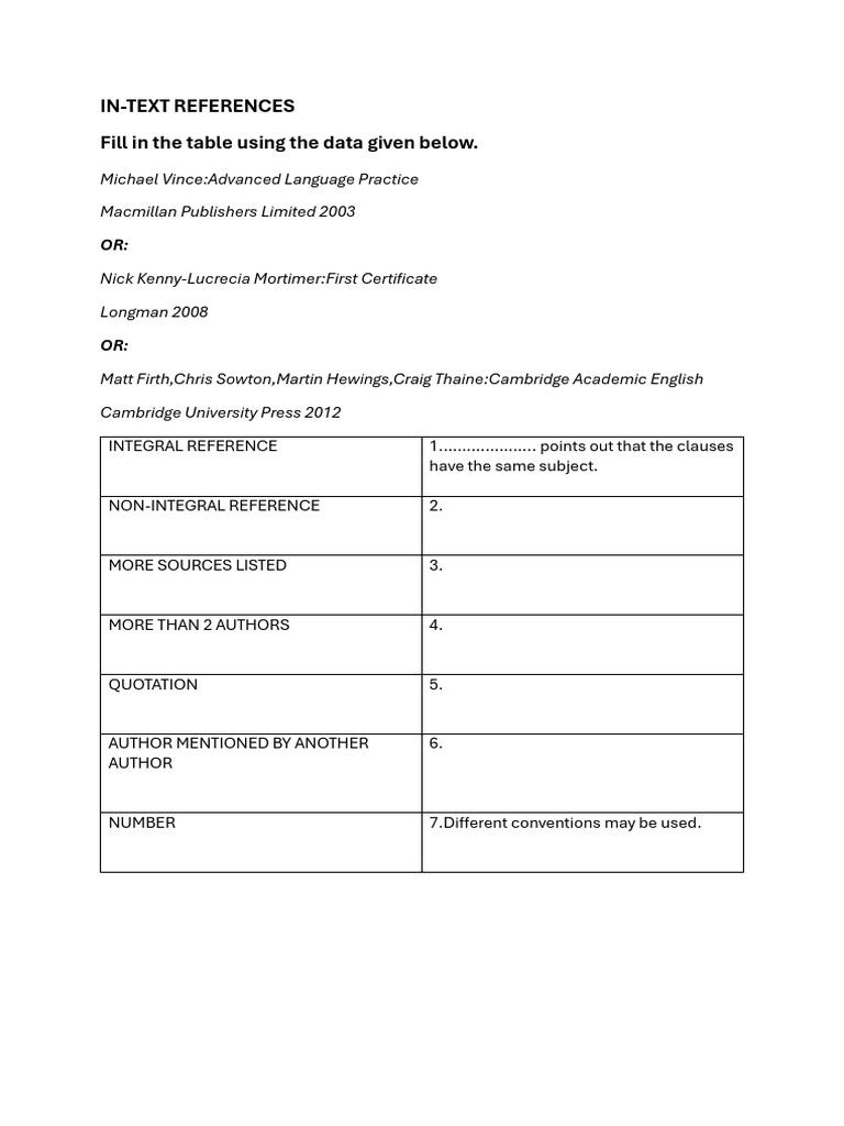 In Text Referencing | PDF