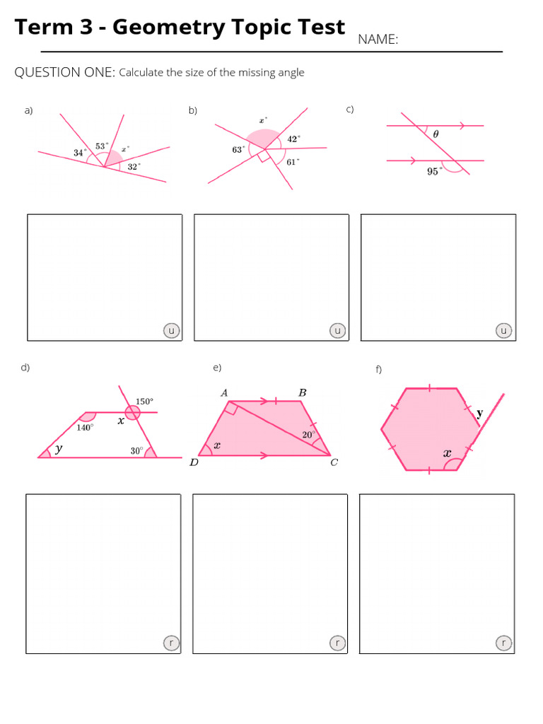Term 3 - Geometry Topic Test | PDF