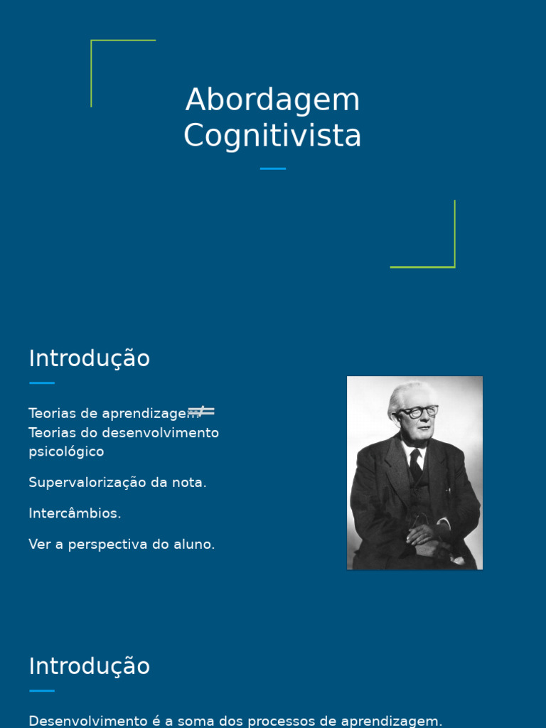 Abordagem Cognitivista | PDF | Aprendizado | Alfabetização