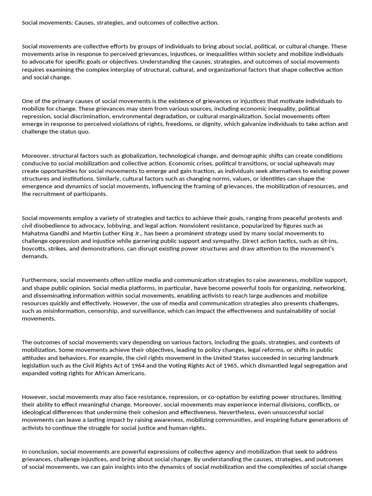 Social Movements | PDF | Social Movements | Activism