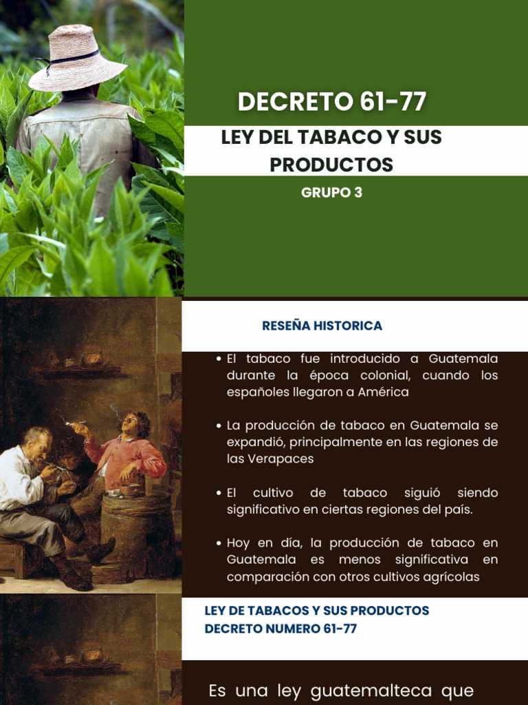 Ley de Tabaco y Regulación en Guatemala | PDF | Cigarrillo | Guatemala
