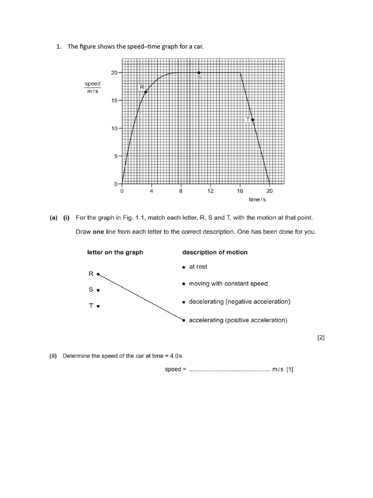 Motion Graphs Problems | PDF