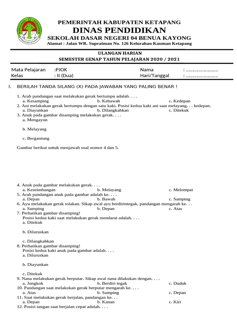 PTS Pjok Kelas 2 | PDF