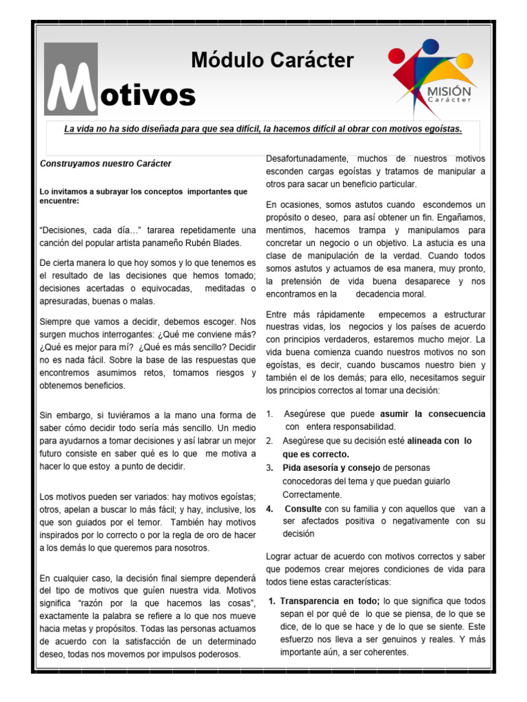 Motivos | PDF | Conocimiento | Moralidad