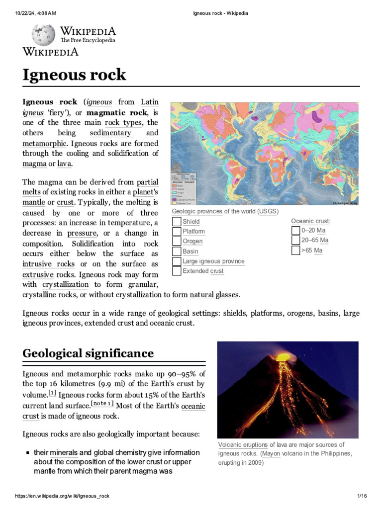 Igneous Rock - Wikipedia | PDF
