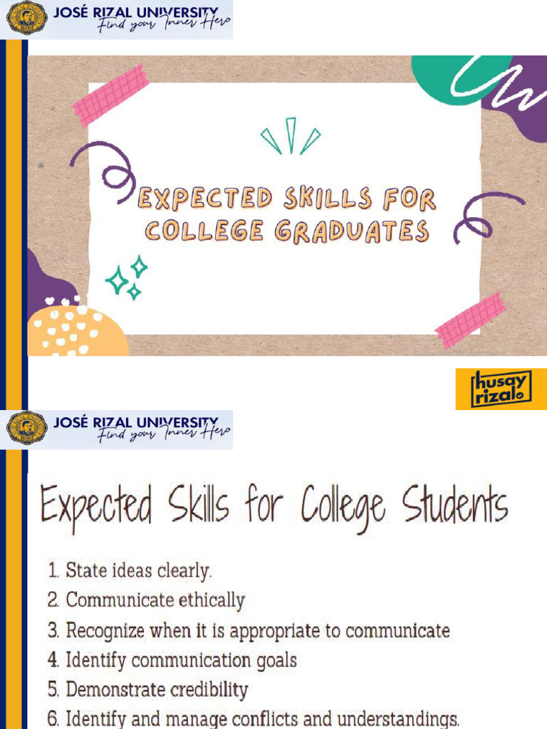 Expected Communication Skills For College Graduates | PDF