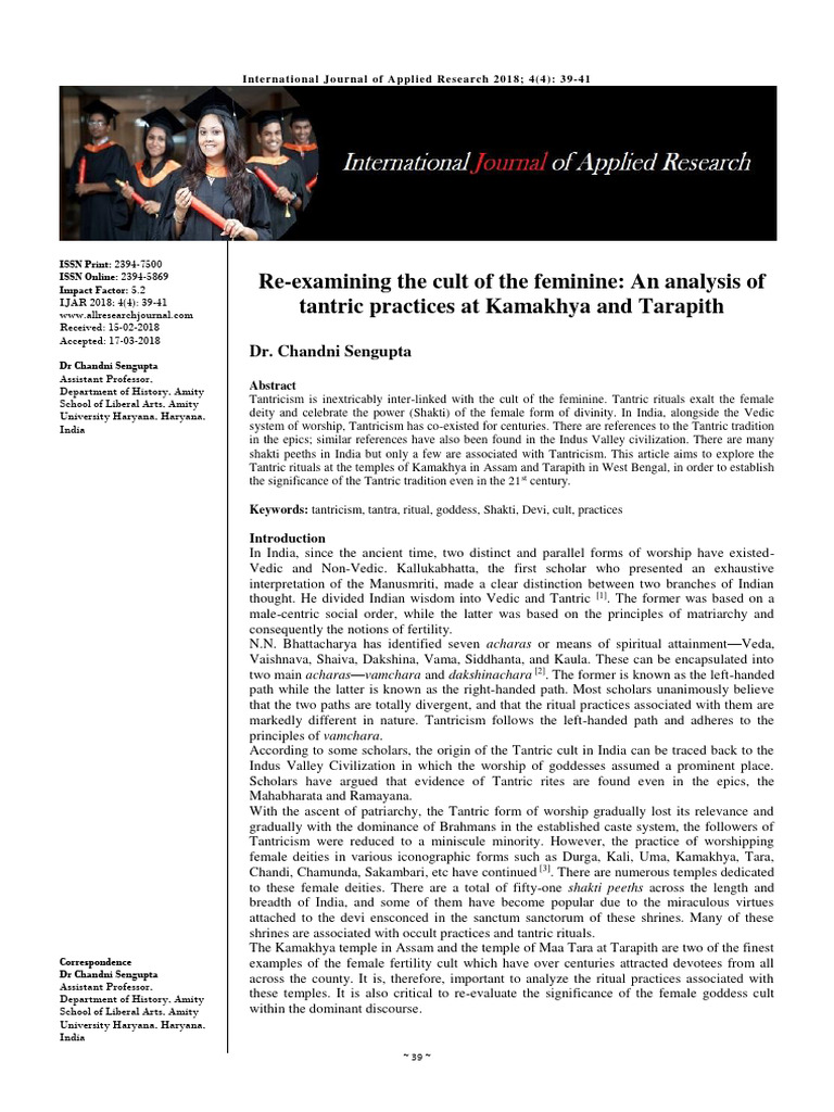 Tantric Feminine Cult at Kamakhya & Tarapith | PDF | Tantra | Devi