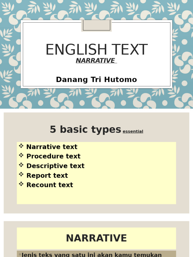 Narrative | PDF | Verb | Syntax