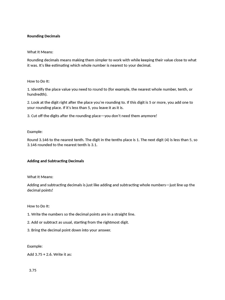 Mastering Decimal Operations Guide | PDF | Division (Mathematics) | Numbers