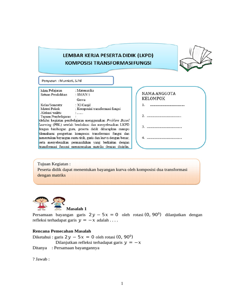 LKPD Komposisi Transformasi | PDF