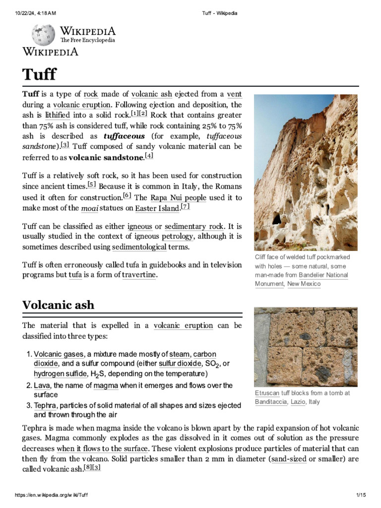 Tuff - Wikipedia | PDF