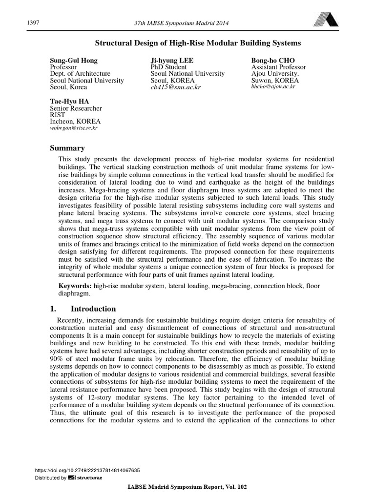 Structural Design of High Rise Modular B | PDF | Green Building ...