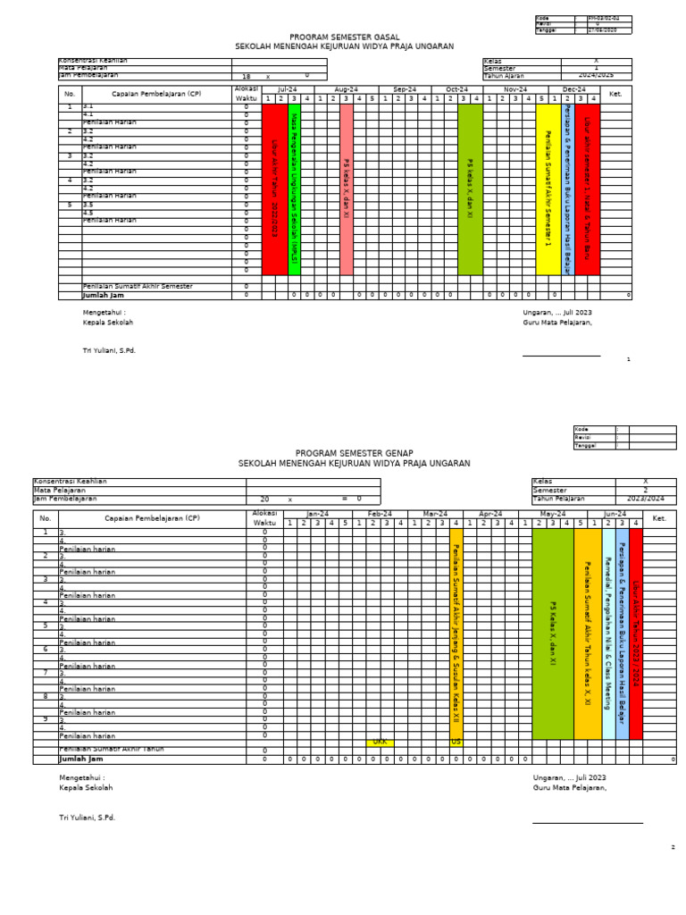 Program Semester 2425 - Wasilah | PDF