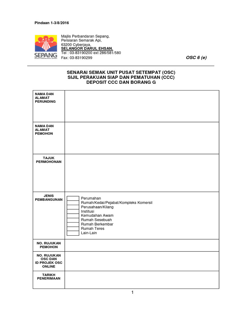 Deposit CCC Dan Borang G | PDF