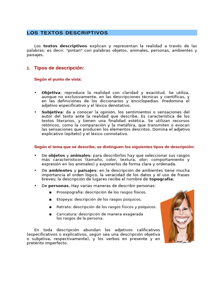 Textos Descriptivos | PDF
