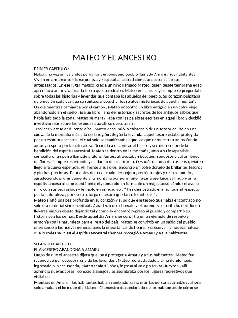 Mateo y el Tesoro Ancestral | PDF | Montañas