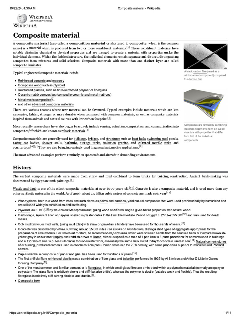 Composite Material - Wikipedia | PDF