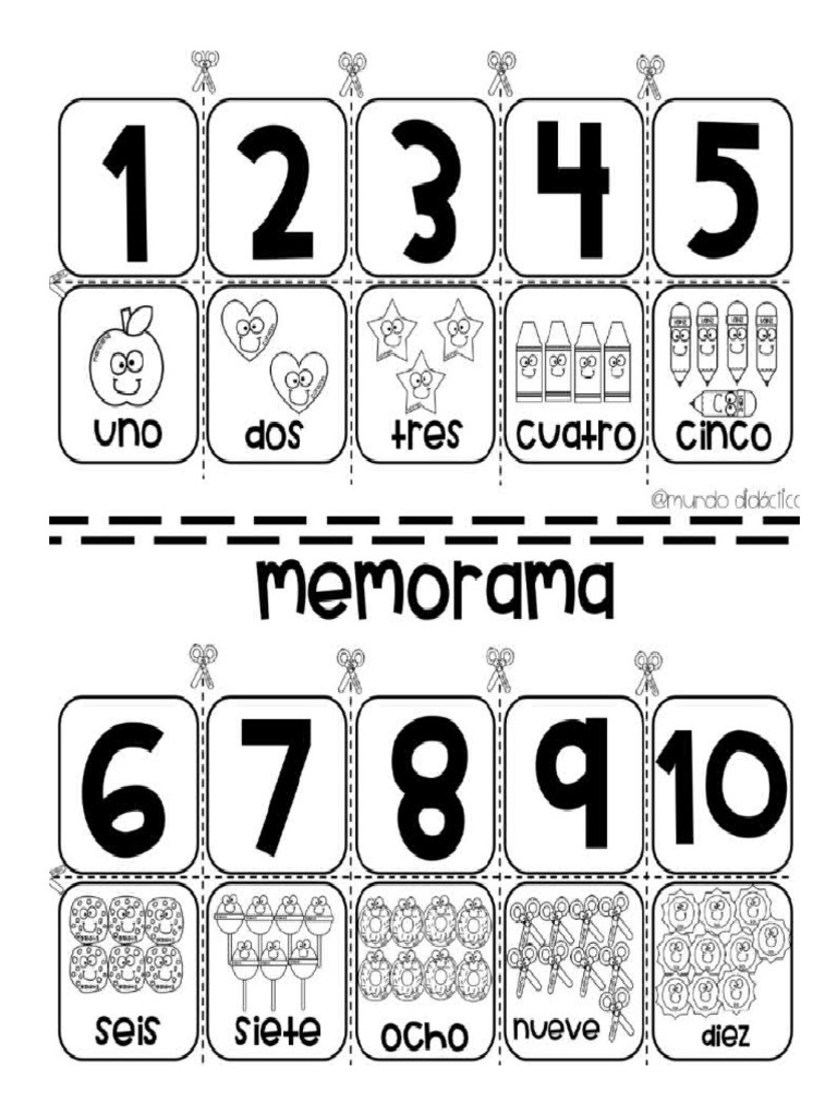 Memorama de Numeros | PDF