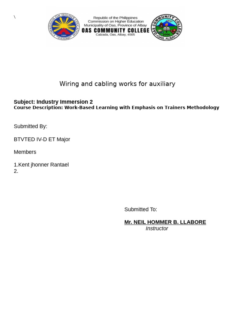 Template of CBLM - 092038 | PDF | Security Alarm | Lighting