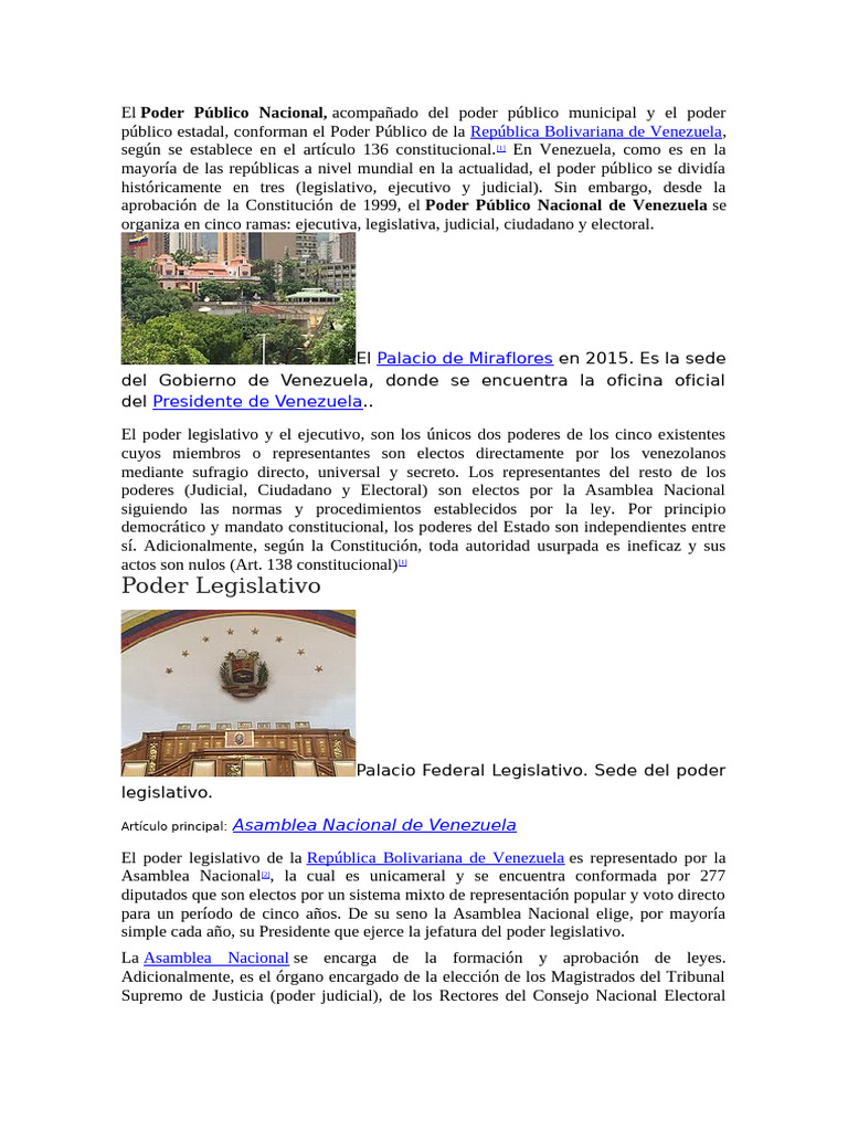 Los Poderes Públicos de Venezuela | PDF | Gobierno | Responsabilidad