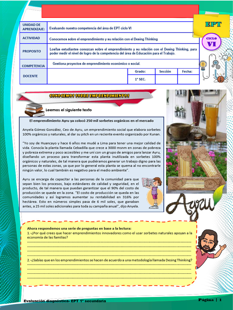 Emprendimiento y Design Thinking en EPT | PDF | El pensamiento de ...