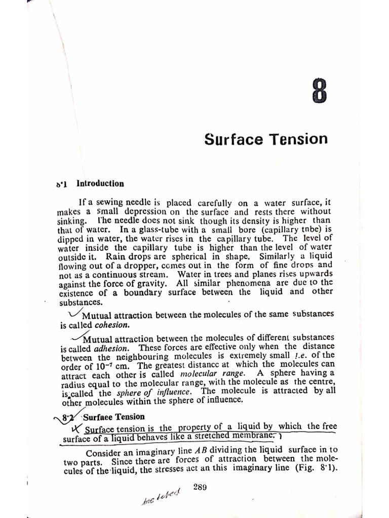 Surface Tension | PDF