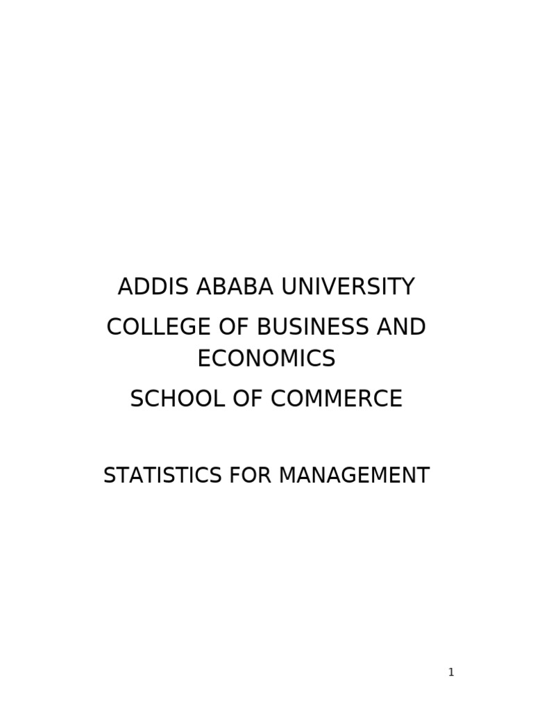 Managerial Statistics - Material For Studying For Students On The Value ...